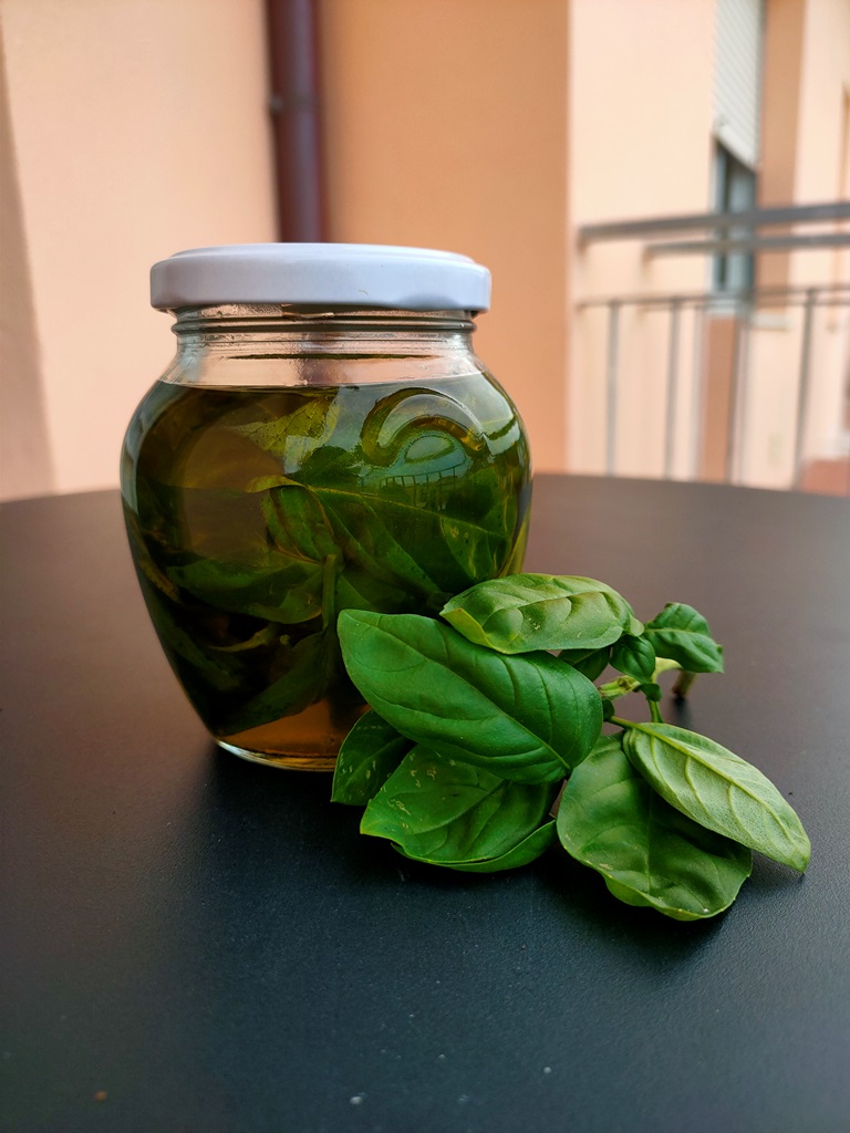 Olio aromatizzato al basilico ~ Soffio di Zefiro